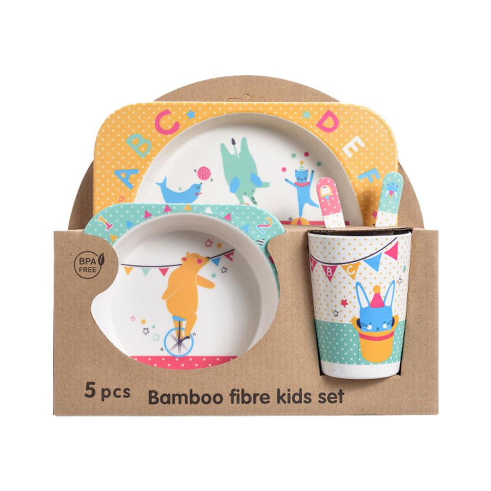 Click here for Wmool Kids Plate & Bowl Set Bamboo Children Cutler... prices