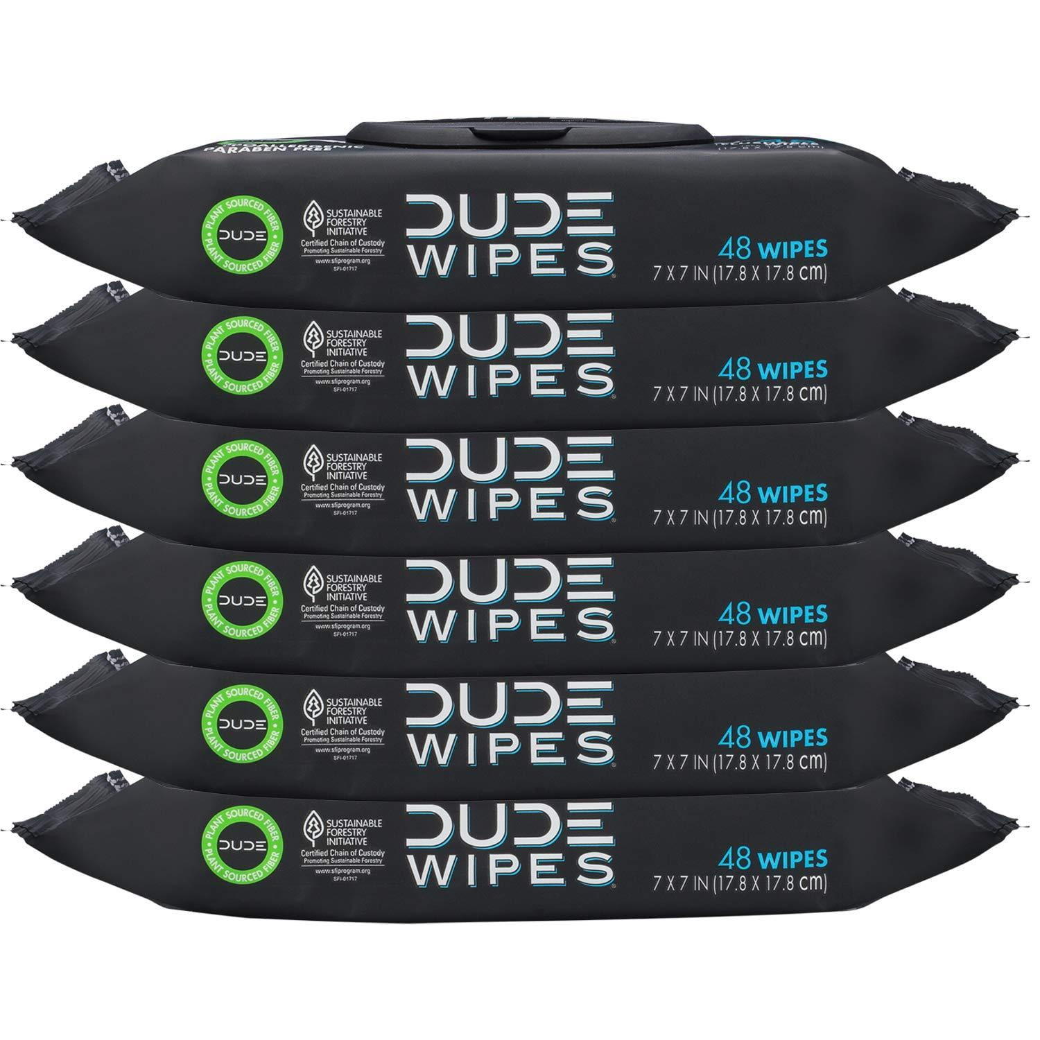 DUDE Wipes Flushable Wipes Dispenser 6 Packs 48 Wipes Each DUDE Wipes Flushable Wipes Dispenser 6 Packs 48 Wipes Each
