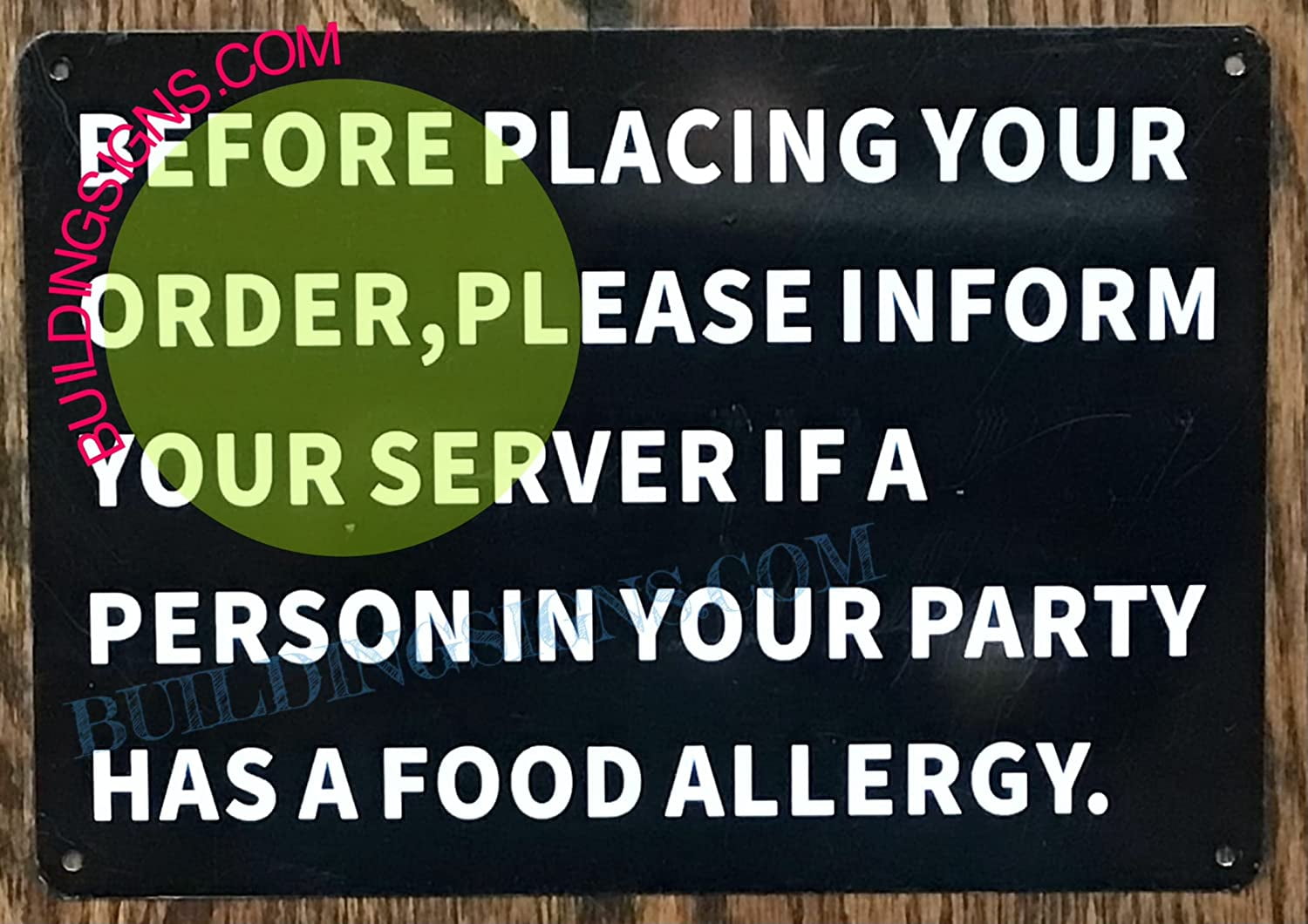 Food Allergy Notice -Before Placing Your Order, Please INFROM Server IF ...