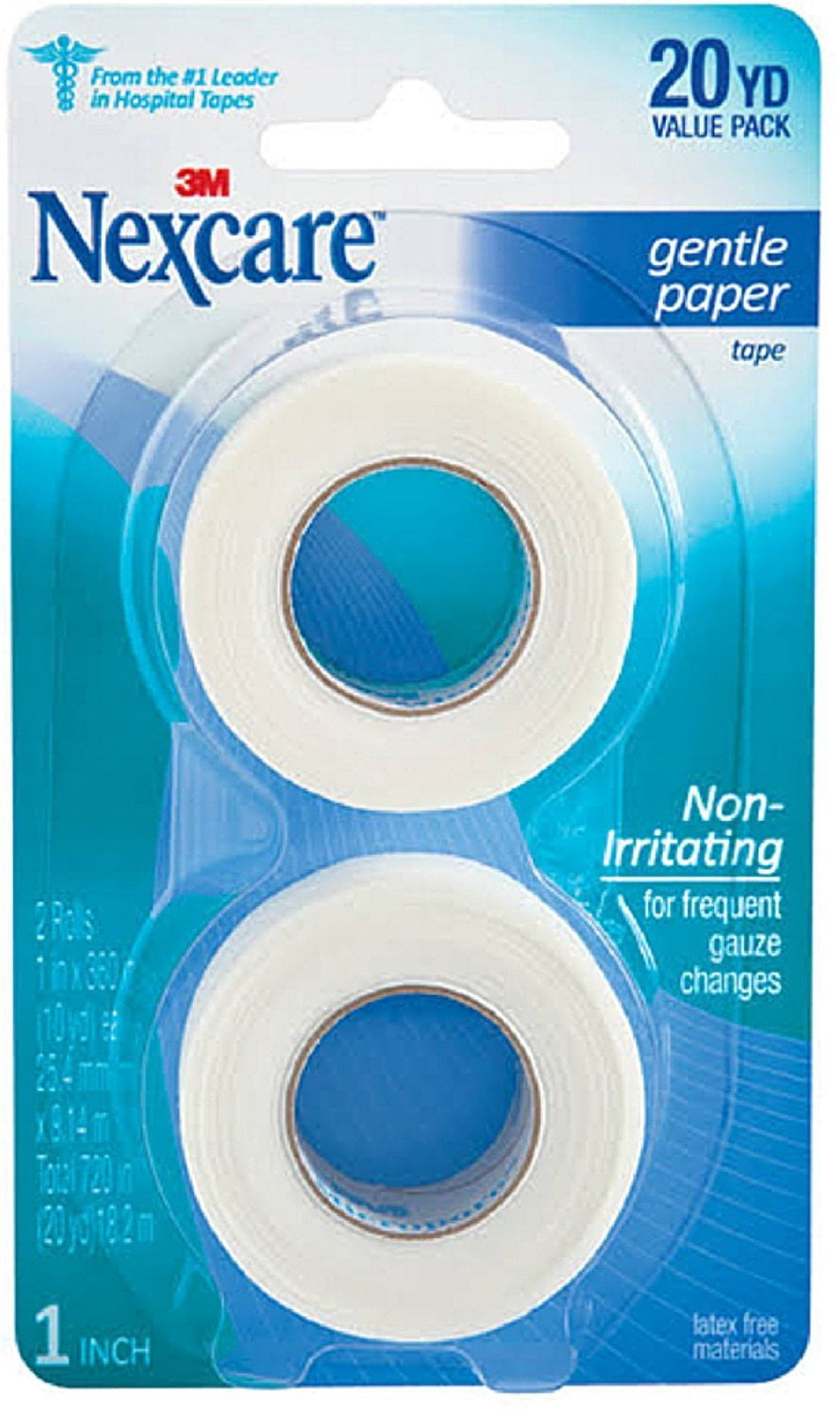 Nexcare Gentle Paper Tape 1 Inch X 10 Yards 2 Ea Pack Of 2 Walmart nexcare-gentle-paper-tape-1-inch-x-10-yards-2-ea-pack-of-2-walmart