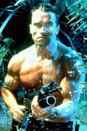 Arnold Schwarzenegger Predator Gun in Mud 24x36 Poster Rare - Walmart.com