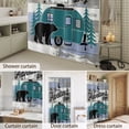 Bathroom Shower Curtain Bear Green Tree CV on Wood Grain Waterproof ...