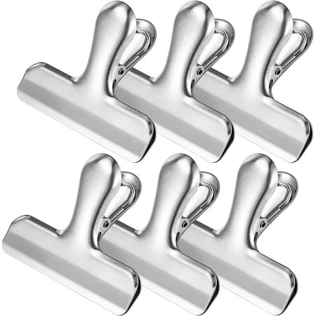 6 Packs 3Inch / 76mm Wide Stainless Steel Clip, Heavy Duty Chip Bag ...