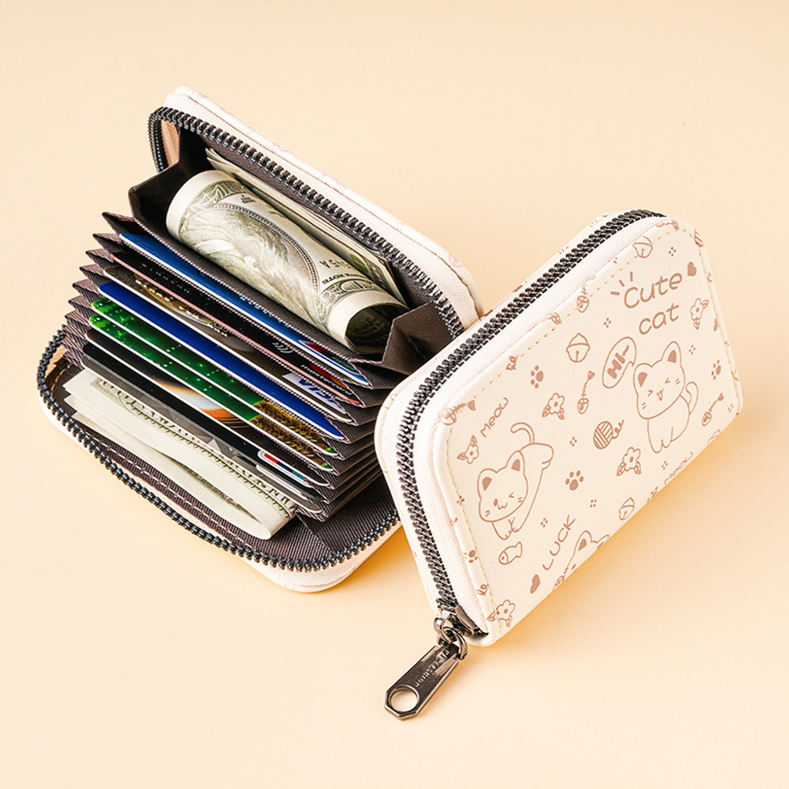 Duixinghas Credit Card Bag Multi-slot Reusable High Capacity Zipper ...