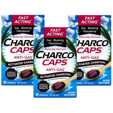 CharcoCaps Anti-Gas Formula, Stomach Relief Medicine, Pills for ...