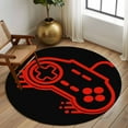 Round Rugs 5 Ft, Red Game Controller Non Slip Area Rugs for Kitchen ...