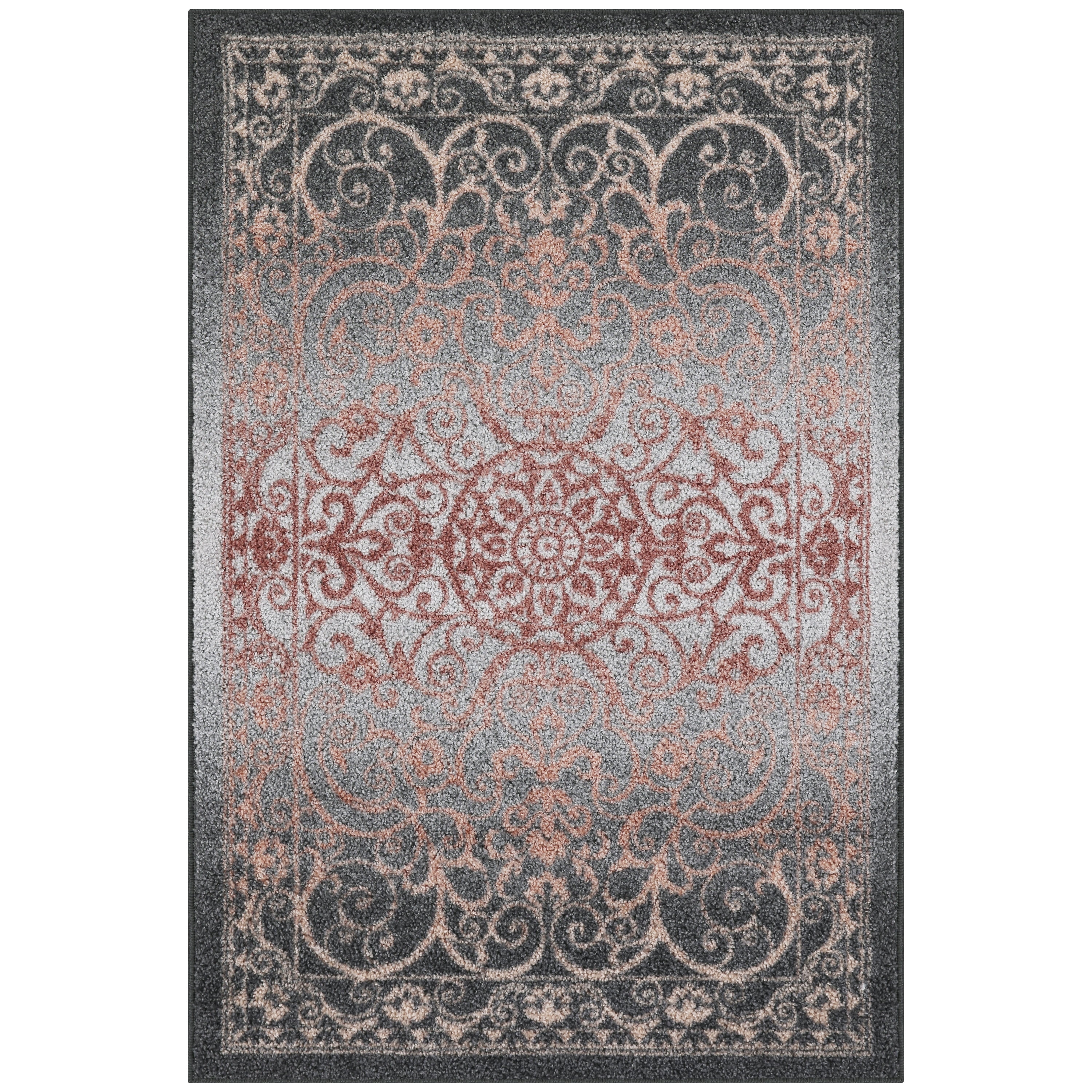Mainstays India Medallion Textured Print Area Rug and Runner Collection ... Mainstays India Medallion Textured Print Area Rug and Runner Collection ...