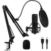 TiokMc USB Streaming Podcast Microphone Kit, 192kHz/24Bit Cardioid ...