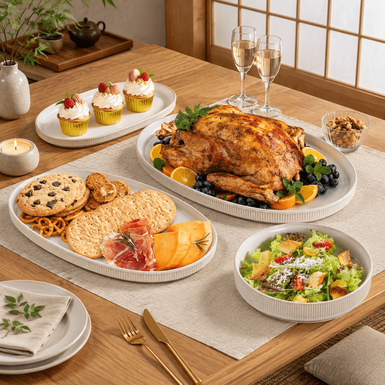 Ceramic Serving Platter Set Of 3 Oval Plates And Dishes - Walmart.com