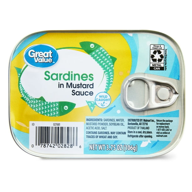Great Value Sardine in Mustard Sauce, 3.75oz - Walmart.com