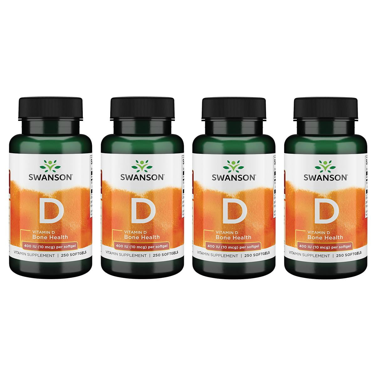 Swanson Vitamin D3 400 Iu (10 mcg) 250 Sgels 4 Pack - Walmart.com