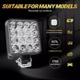 12V 4PCS Square LED Work Light Pods Spot Beam Off Road Driving Lights ...