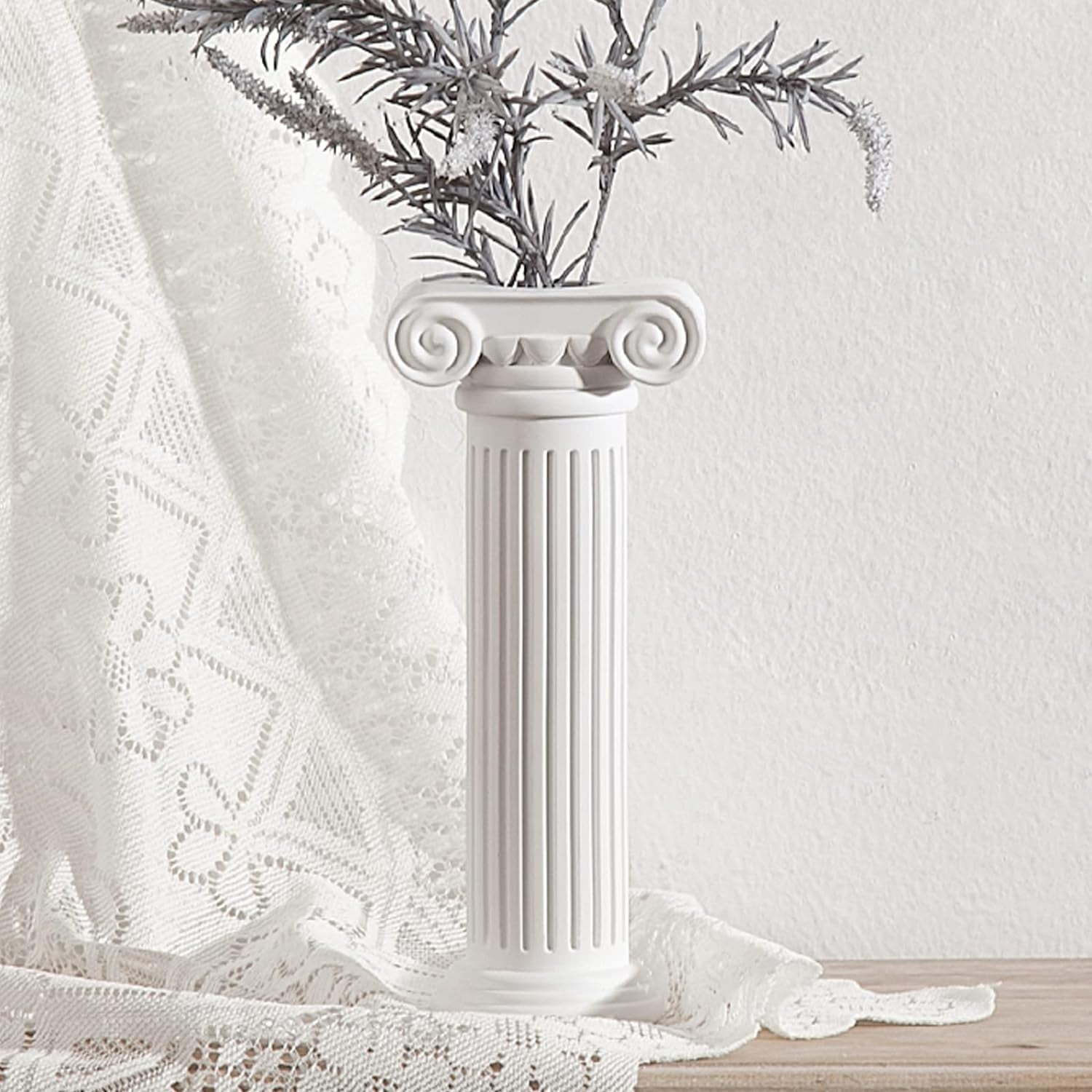 ERDS-Greek Roman Style Statue Flowers Vase, Resin Roman Column Vase ...
