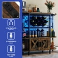 ModFusion Bar Cabinet with Power Outlet, Adjustable LED Lights, Goblet ...
