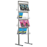 Floor-Standing Literature Rack with Adjustable Pockets, Double-Sided ...