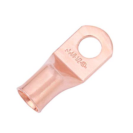 SELTERM 4/0 AWG 1/2" Stud (25 pcs.) UL Heavy Duty Battery Ring Terminal 0000 Gauge Connector ...
