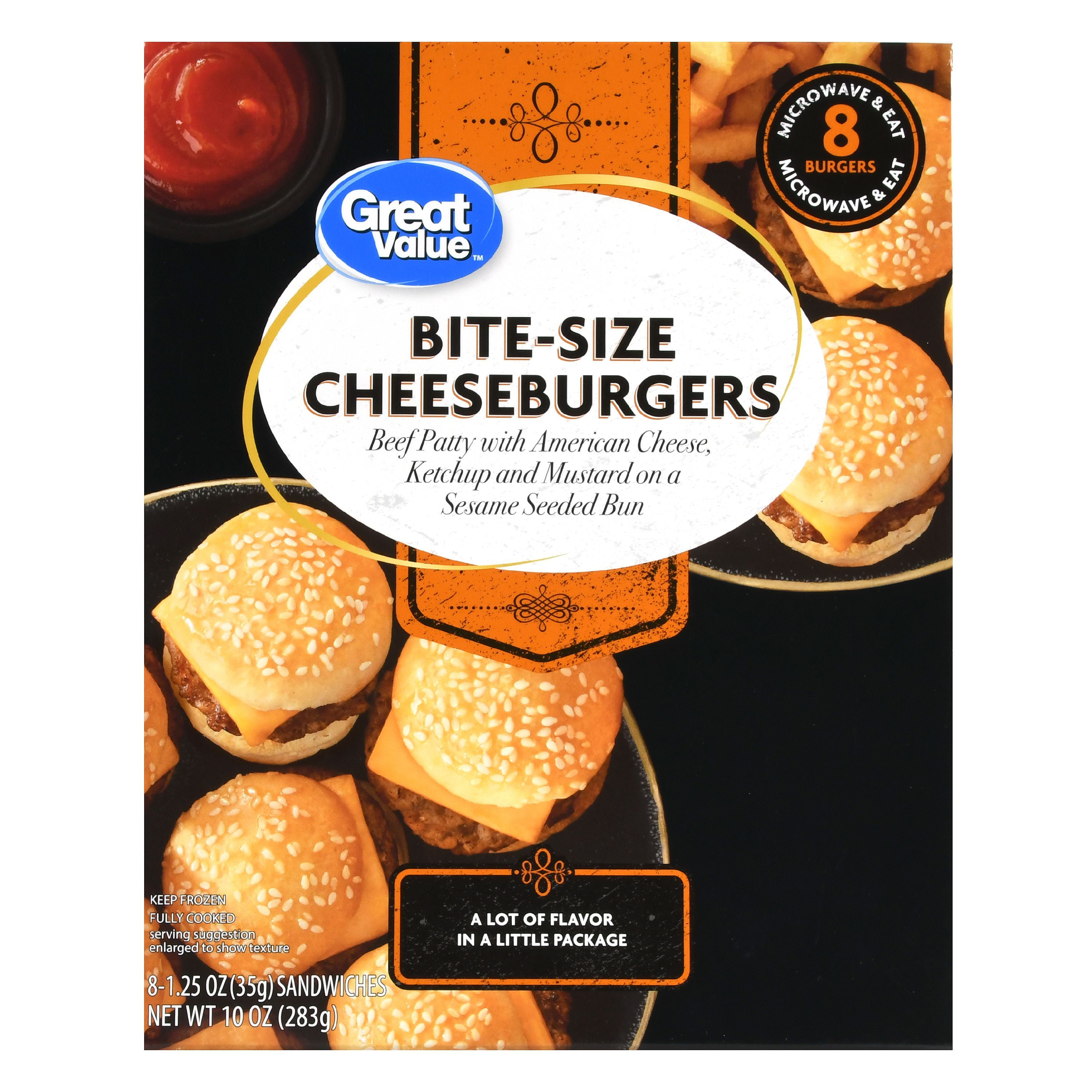 Great Value Frozen Bite-Size Cheeseburgers, 10 oz, 8 Count – BrickSeek