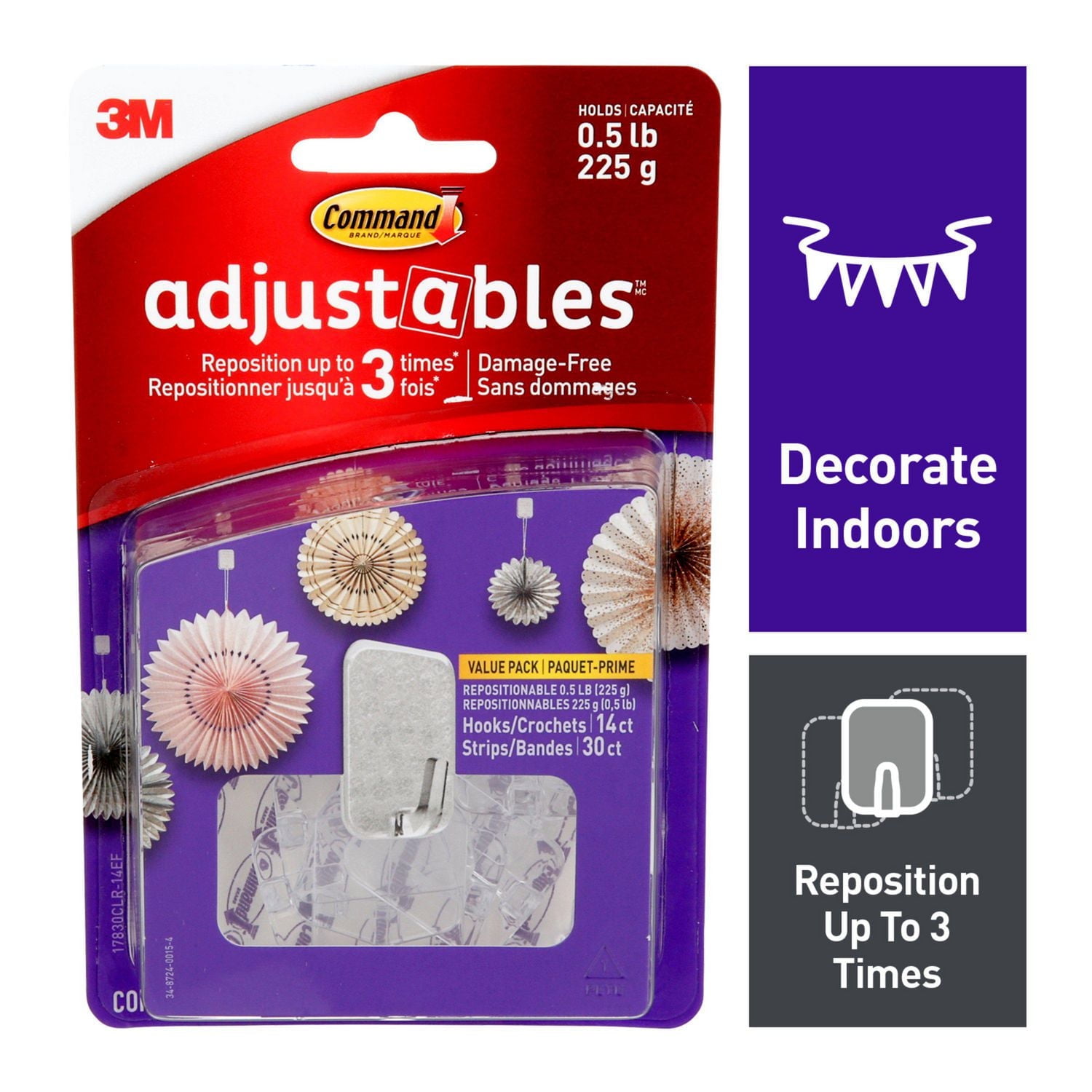 Click here for Command Adjustables Repositionable Hooks 17830clr-... prices