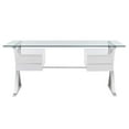 Modway Sector 71" Glass Top Glass Office Desk in White - Walmart.com