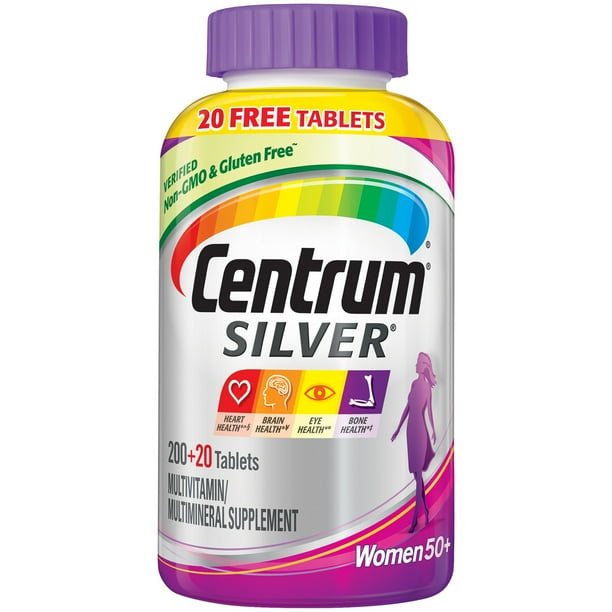 Centrum Silver Multivitamins for Women Over 50, Multimineral Supplement ...