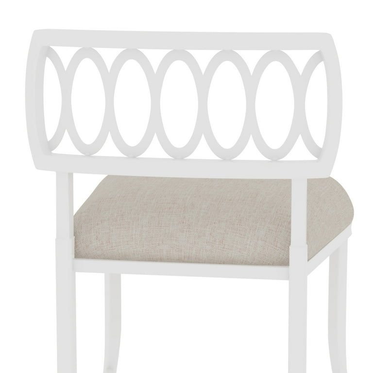 Hillsdale Furniture Canal Street Metal Vanity Stool White Walmart