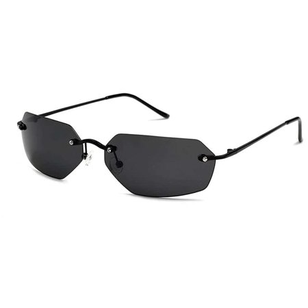 ALmi Ultralight Square Smith Style Polarized Rimless Sunglasses Men ...