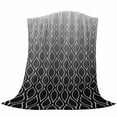 Abstract Texture Fleece Throw Blanket Classic Black Gradient Line Ultra ...