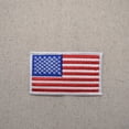 American Flag - White Border - Iron on Applique/Embroidered Patch ...