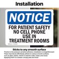 (2 Pack) For Patient Safety No Cell Phone Use In OSHA Notice Sign ...