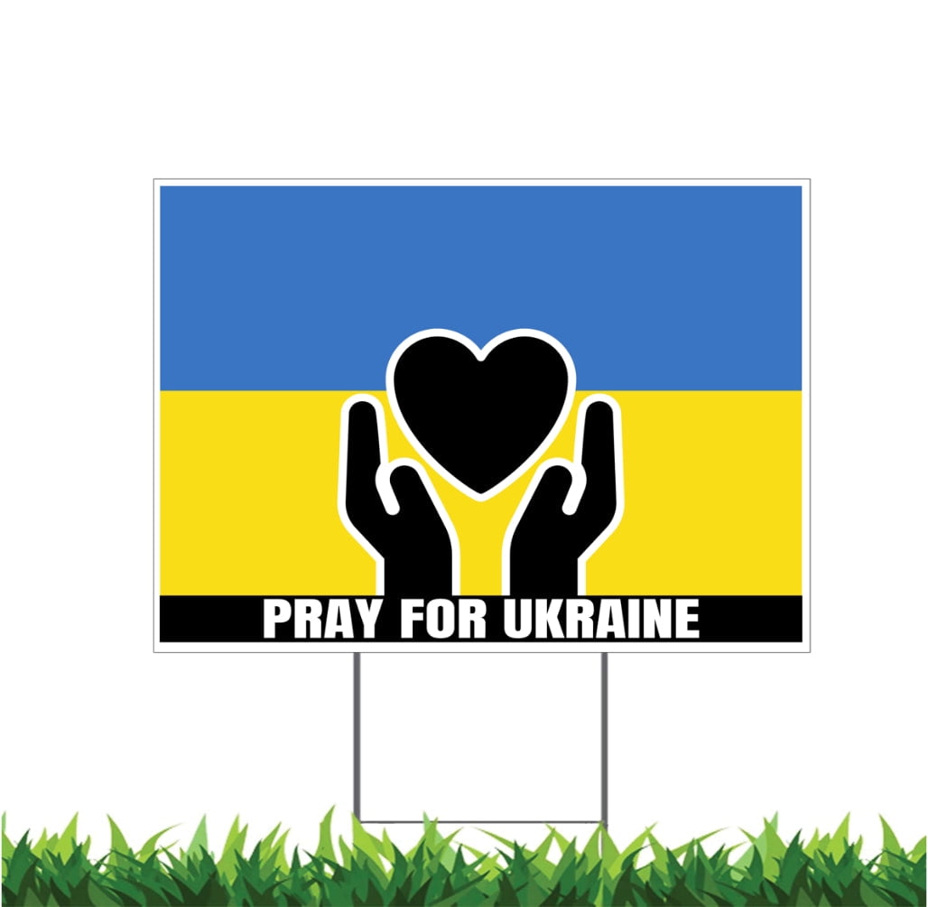 Pray for Ukraine, Ukraine Flag, Yard Sign, 18x12, 24x18, 36x24, v1 ...