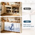 Blue White Anchor Cabinet Curtains for Kitchen 10"W x 11"L, Nautical ...