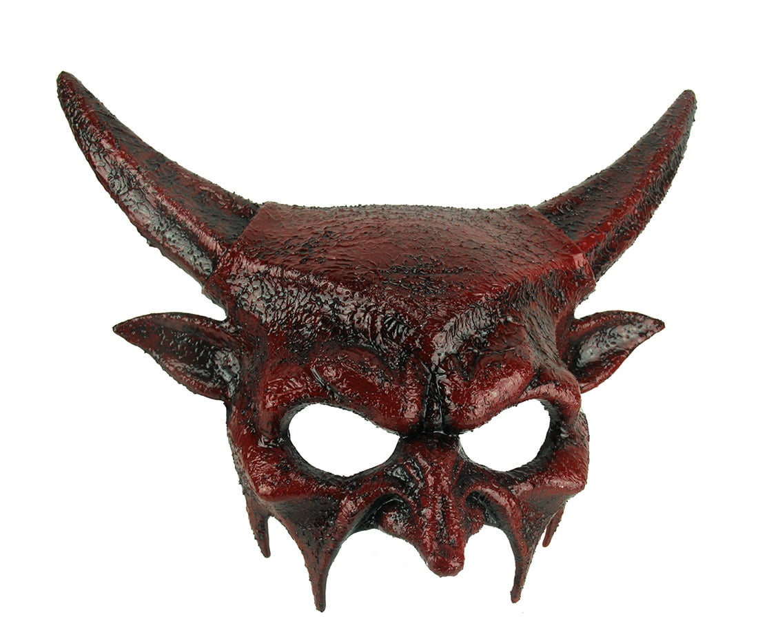 Buy Dark Demon Adult Halloween Red Horned Devil Mask Online at Lowest ...