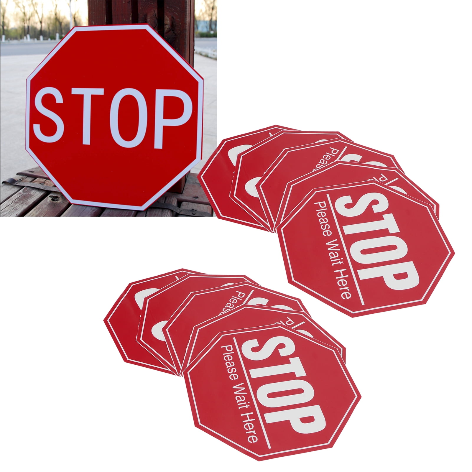 LYUMO 2 Set Floor Stop Sticker Safety Distancing Floor Marker Warning ...