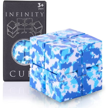 Blue Infinity Cube Fidget Toy for Kids and Adults, Stress Relief and ...