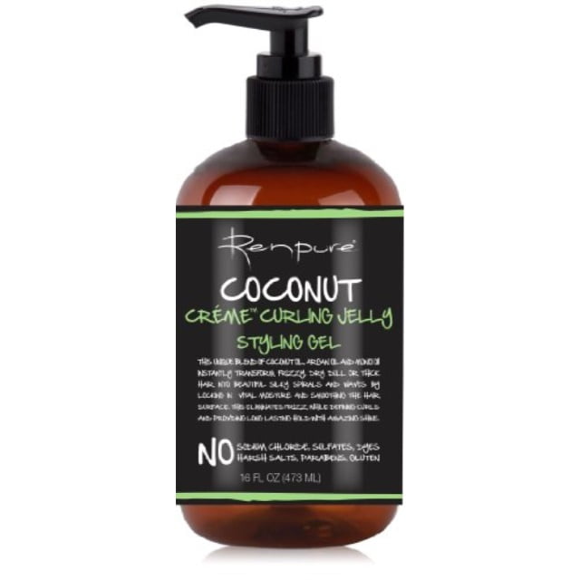 RENPURE Creme Curling Jelly Styling Hair Gel, Coconut, Basic, 16 Fl Oz ...