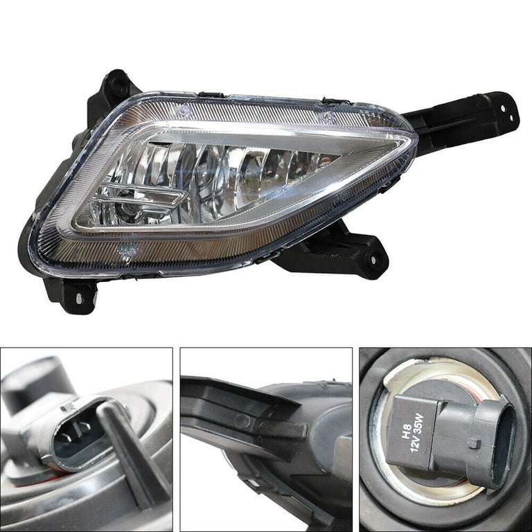 1 Pair Halogen Daytime Running Lights Fog Lamps Bezel For 2015 2017 Hyundai Sonata Daytime Running Lights Fog Lights Lamps For 2015 2016 2017 Hyundai