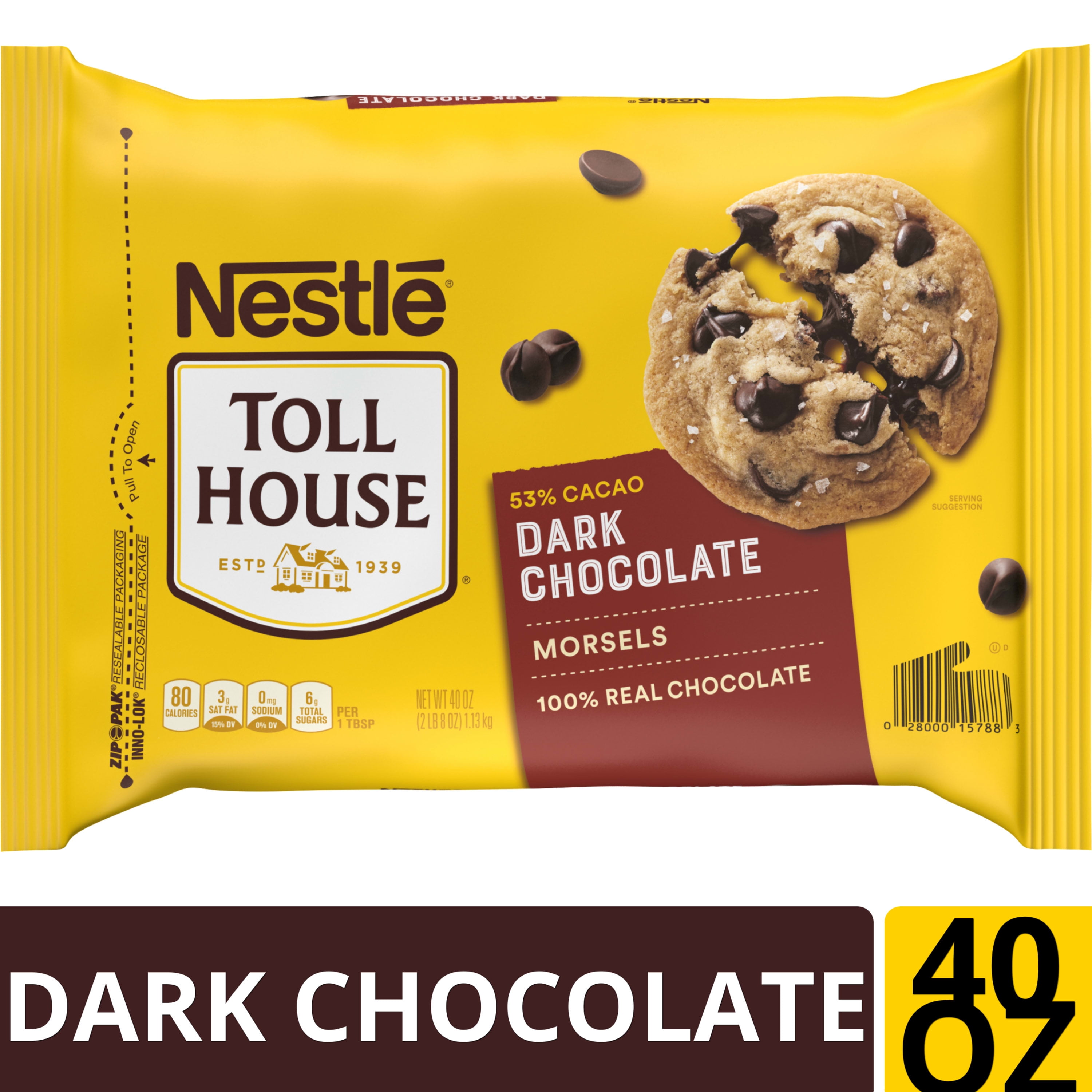 NESTLE TOLL HOUSE Dark Chocolate Morsels 40 oz Bag - Walmart.com