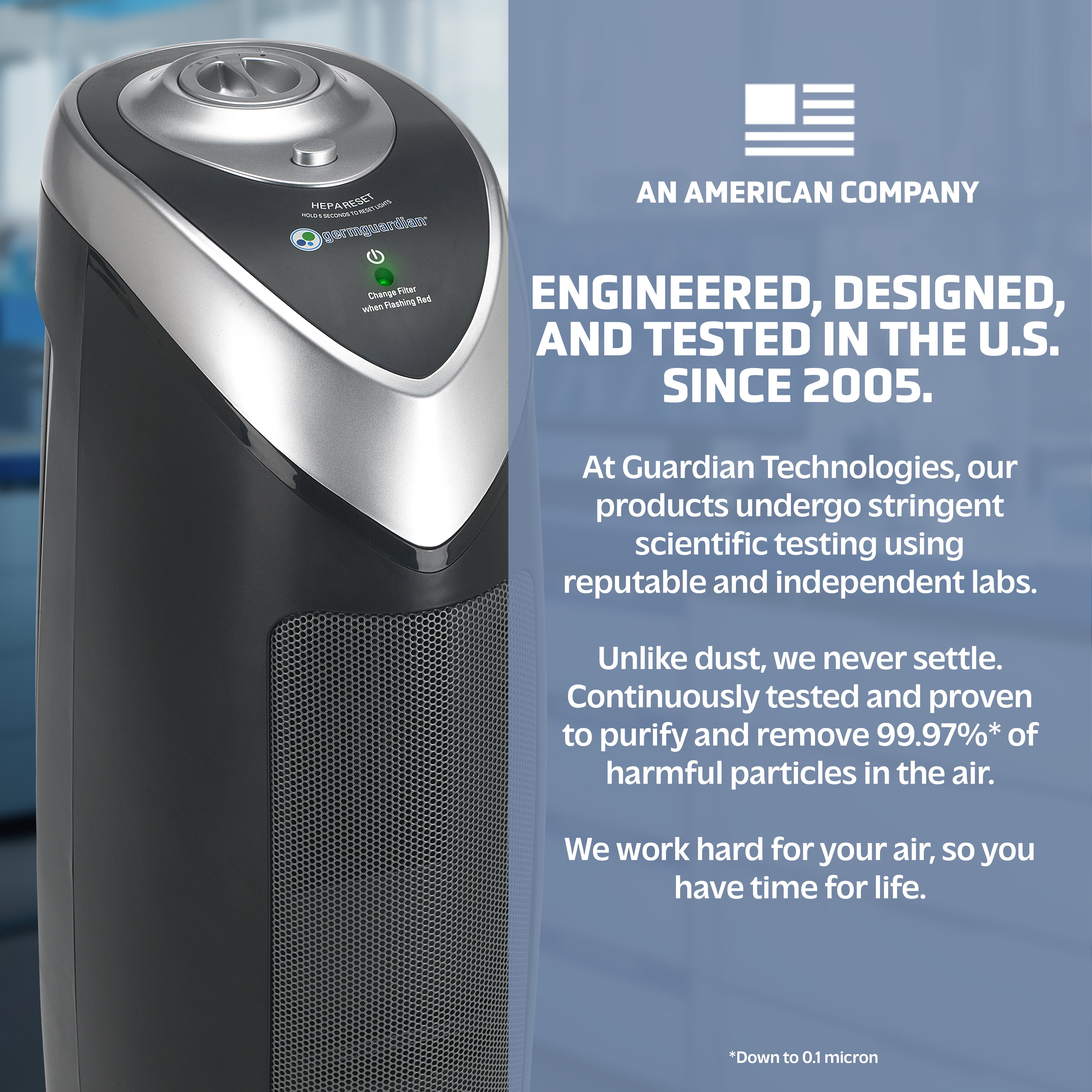 GermGuardian Air Purifier AC4820 with HEPA Filter Removes Odors Smoke Mold 740 sq. ft