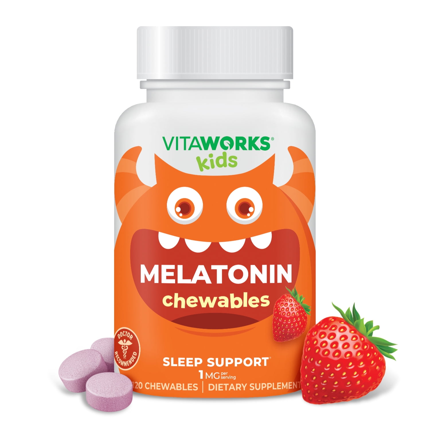 Kids Melatonin 1 mg, 120 Chewables - Walmart.com