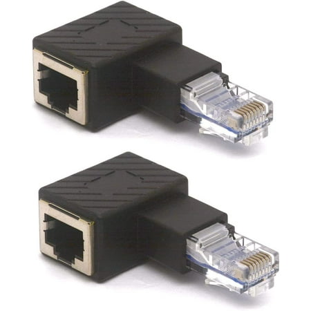 GLHONG Angled RJ45 Ethernet Adapter, 90 Degree RJ45 8P8C Male to Female ...