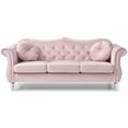 Homestock Upholstered Tufted Pink Sofa with Antique Appeal - Walmart.com