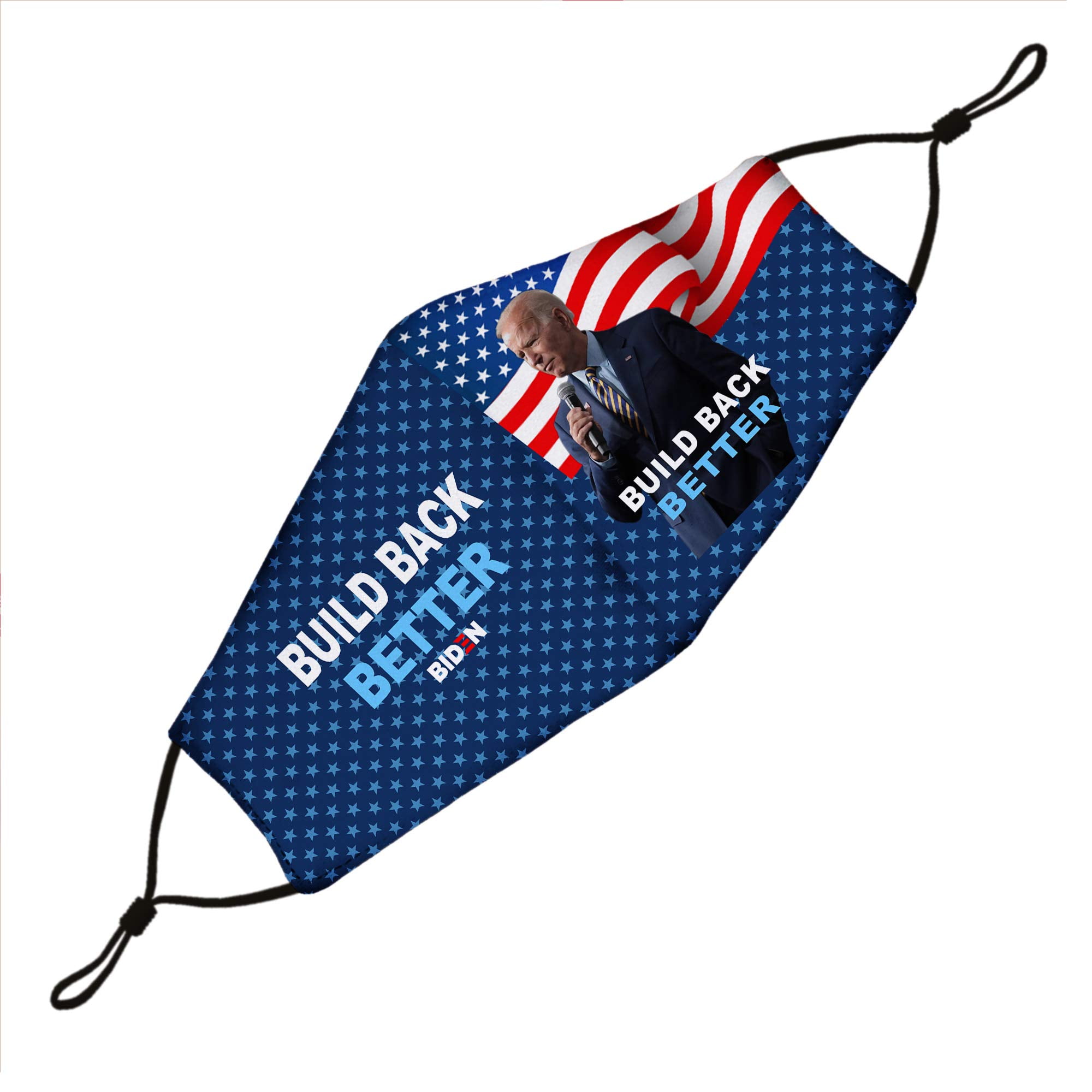 Joe Biden Washable Face Mask with Adjustable Ear Loops - 3 Layers, 100% ...