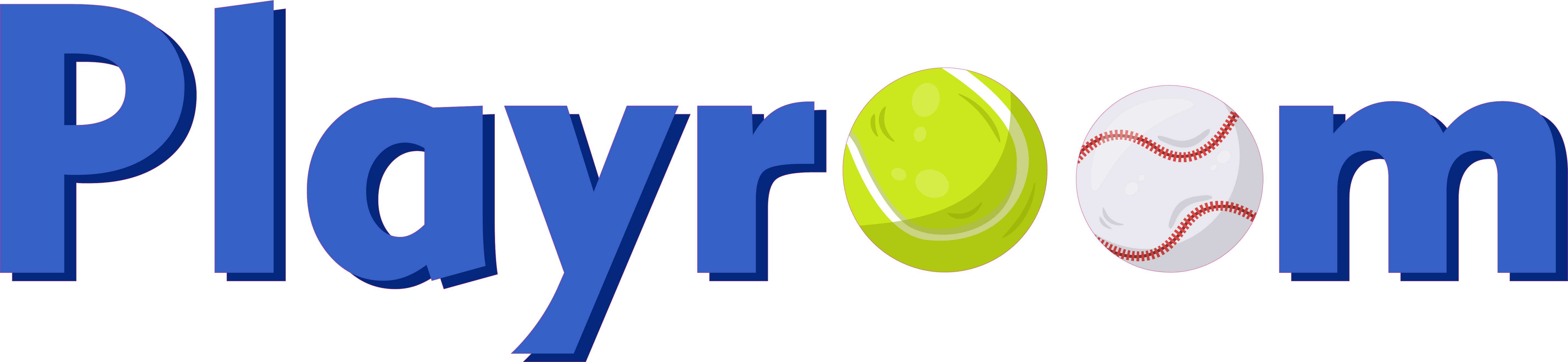 Playroom Logo with Tennis and Baseball Balls Design Vinyl Wall Decal ...