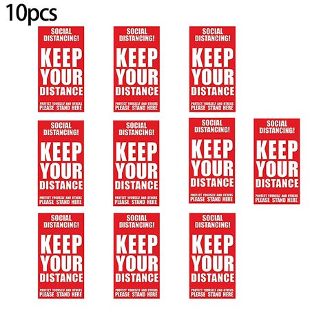 Safety Social Distance Stickers Window Floor Wall Keep Warning Sign-1 ...