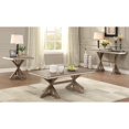 Metal Banded Wooden Square Table With X-Base Pedestal, Natural Rustic ...
