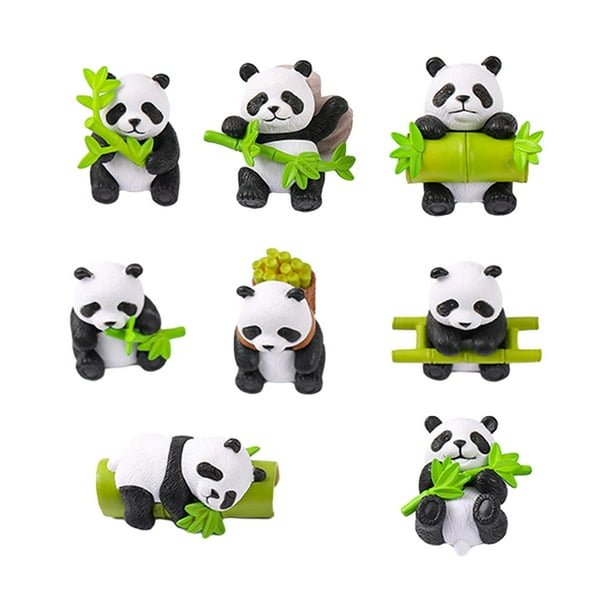 Rongfmy 8 Pieces Resin Panda Figurines Craft Table Sculpture Hand ...