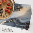 Abstract Marble Texture Leather Placemats Set of 4, 12x18 Inch, Grey ...