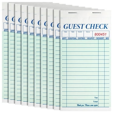 [500] Gorilla Supply Guest Check Book 3.4" x 6.73" Server Notepads ...