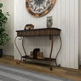 DecMode Traditional Brown Wood and Metal Console, Entryway, Hallway ...