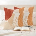 Boho Abstract Outdoor Waterproof Pillow Covers, Orange Red Spots Modern ...